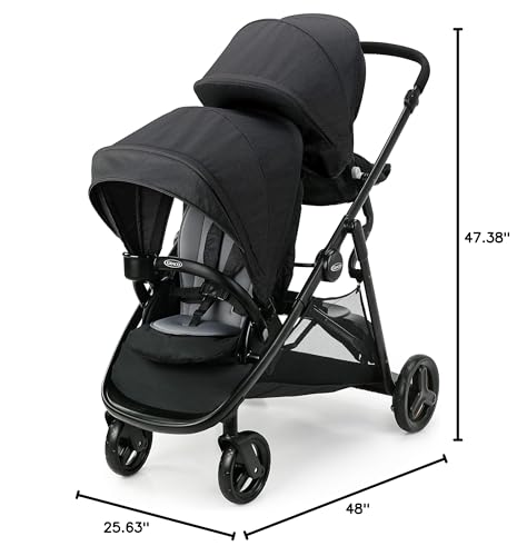 Graco Ready2Grow LX 2.0 Double Stroller Features Bench Seat and Standing Platform Options, Gotham