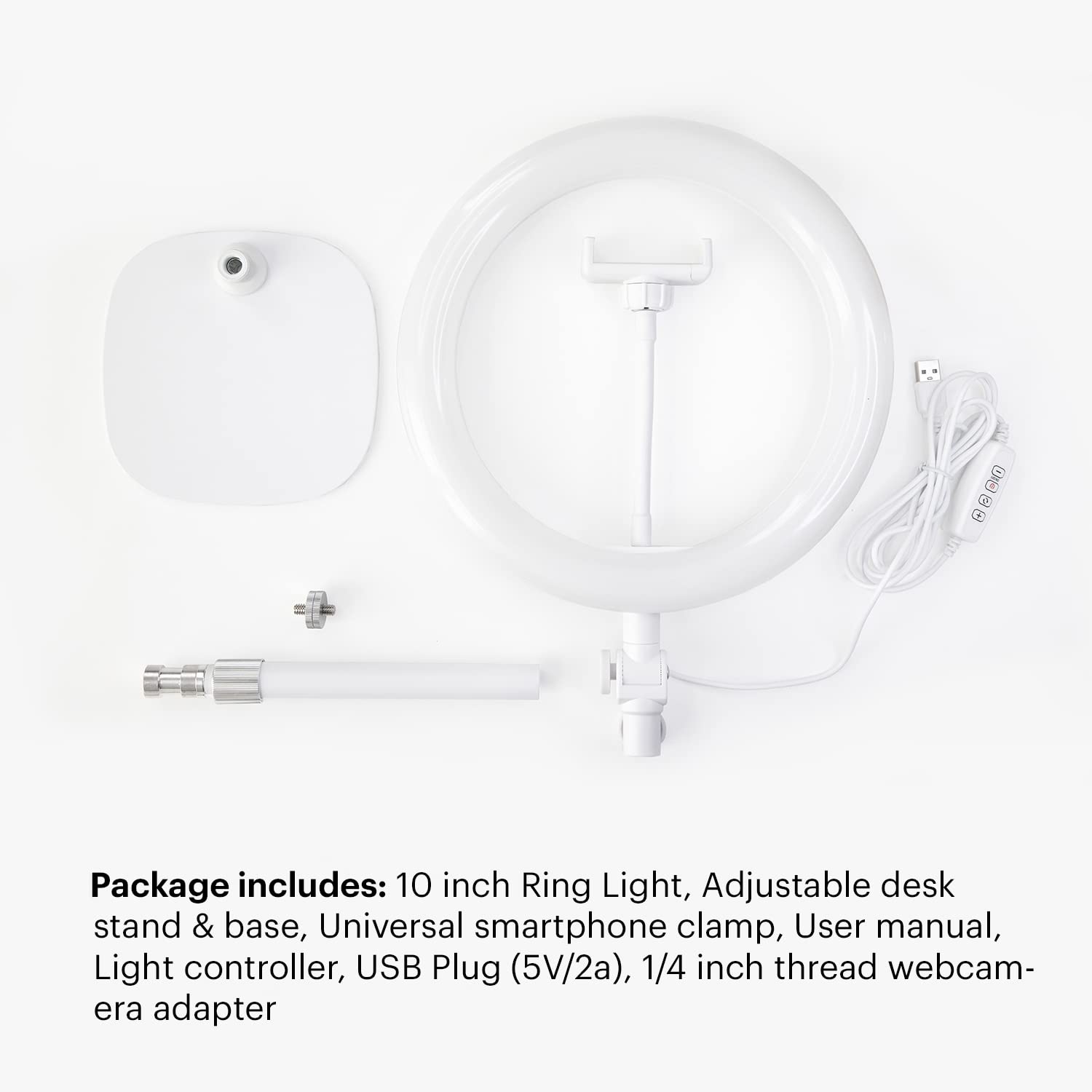 Kodak Desktop Ring Light 10" – Laptop Ring Light for Zoom Meetings with Stand and Phone Holder for Video Conference/Online Meeting/Video Call/Live Streaming/Webcam – Dimmable with 3 Light Modes