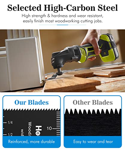 Housolution Metal/Wood Oscillating Tool Saw Blades, [20 PCS] Metal Universal Multitool Blades Kit, Quick Release Saw Blades Compatible for Dremel Porter Cable Fein Milwaukee Bosch, 7 Types of Blades