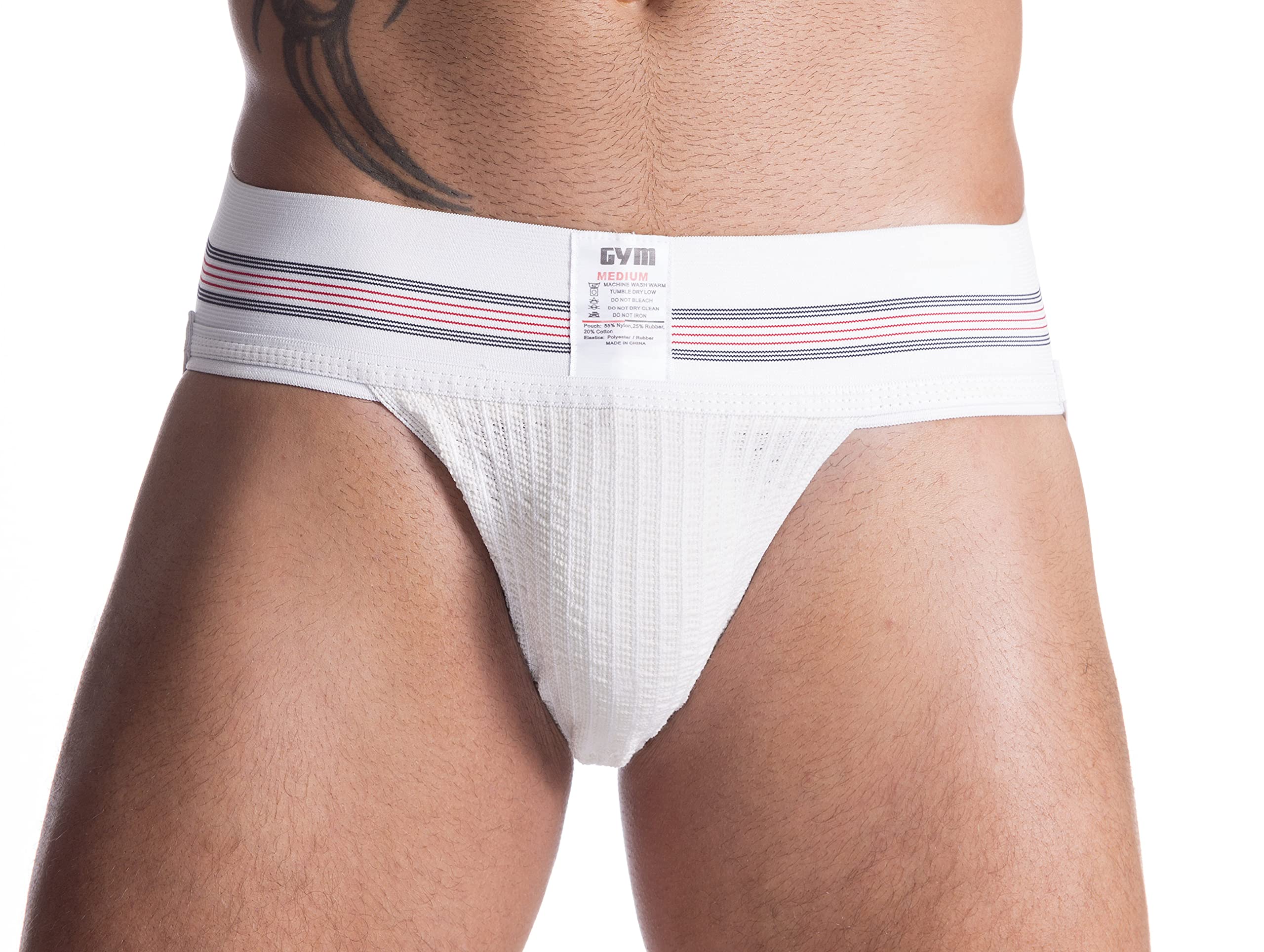 GYM Mens Old School Jockstrap (XX-Large, White, 1-Pack)