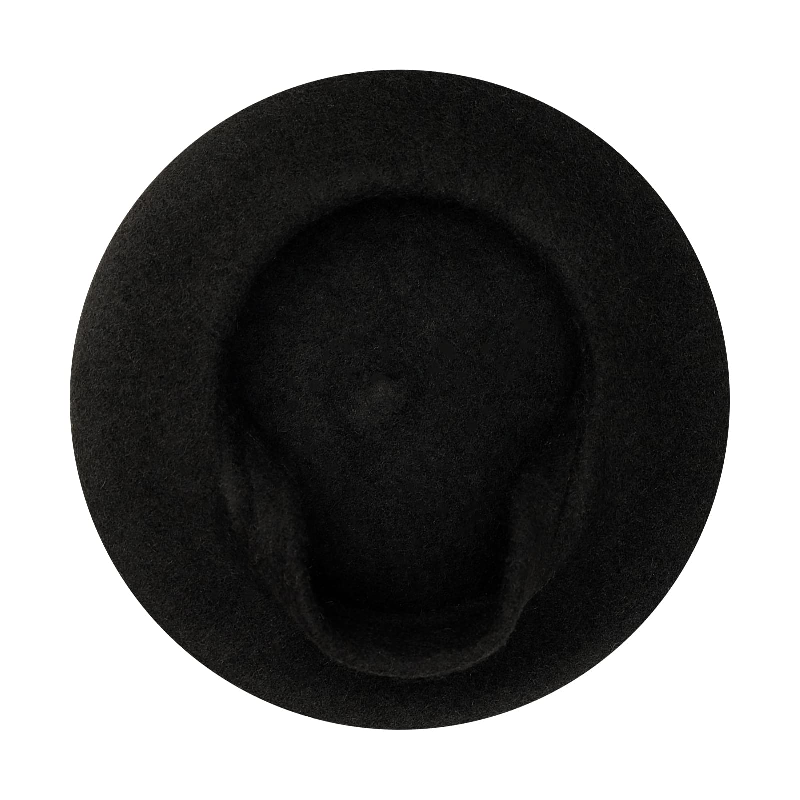 Gllutt Beret Hat Artist French Style Warm Thick 90% Wool Solid Color for Women (Black)