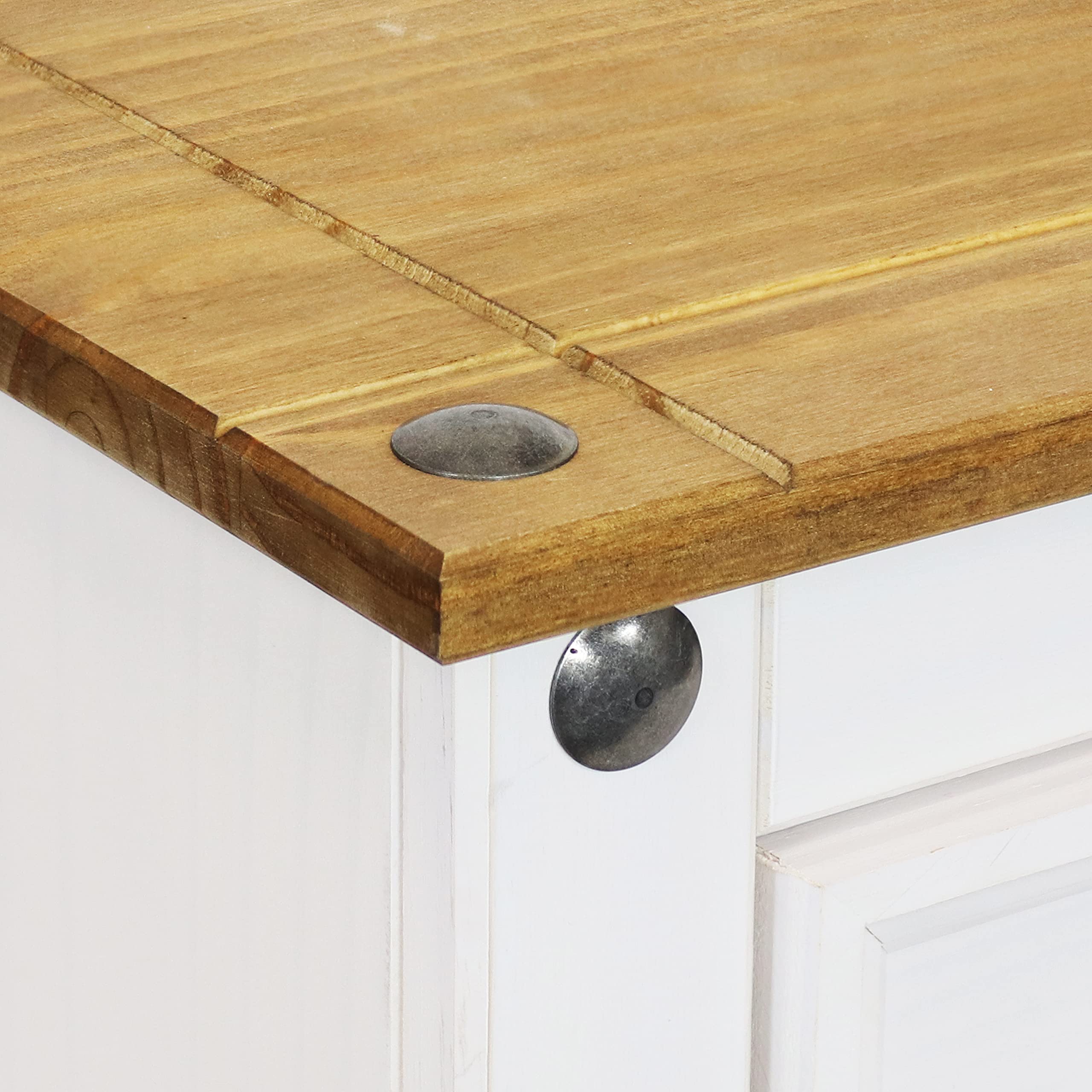 Sunnydaze 31.5-Inch H Kitchen Sideboard Cabinet with 2 Drawers and 2 Doors - Solid Pine Construction with White Finish