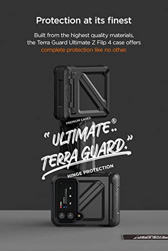 VRS DESIGN Terra Guard Ultimate Phone Case for Galaxy Z Flip 4 5G (2022), Premium Sturdy Hinge Protection Case (Matte Black)