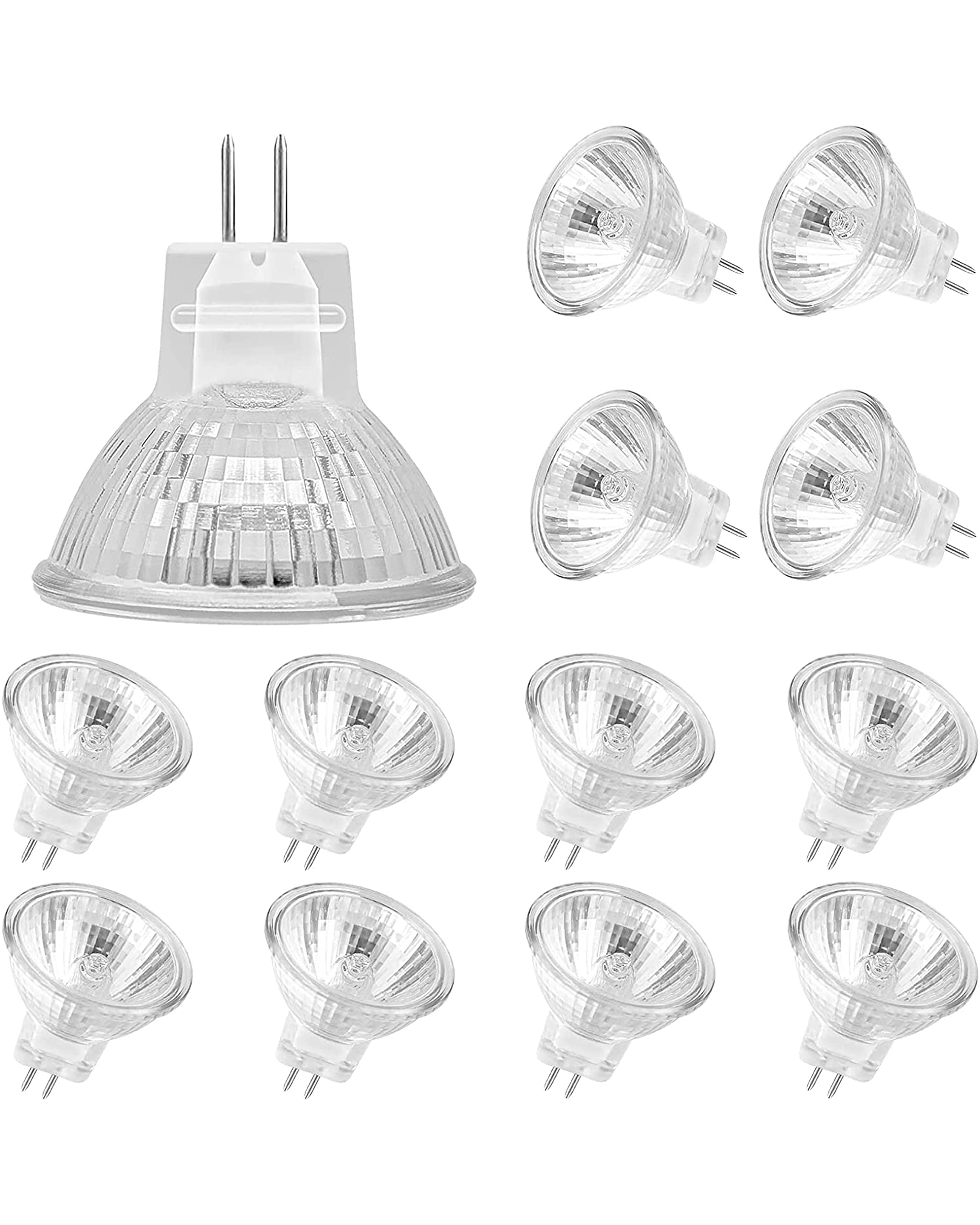 Jaenmsa 12 Pack 12V 20W MR11 Halogen Bulb 2 Pin, Dimmable 12V 20W Dual Pin 4MM Wide Base Halogen Bulb………