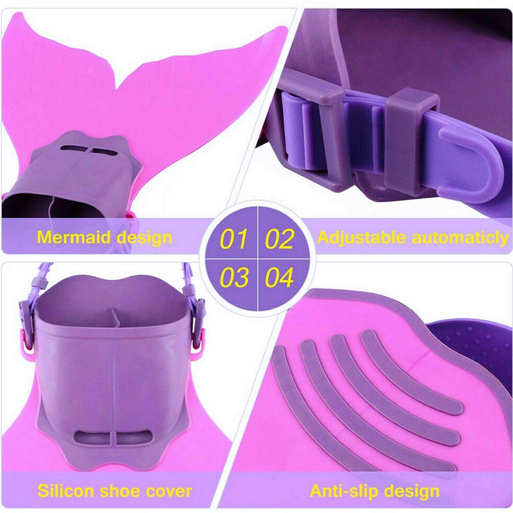 Hype Mermaid Tail Mono Fin Flippers Swimming Toy Footwear (Pink)