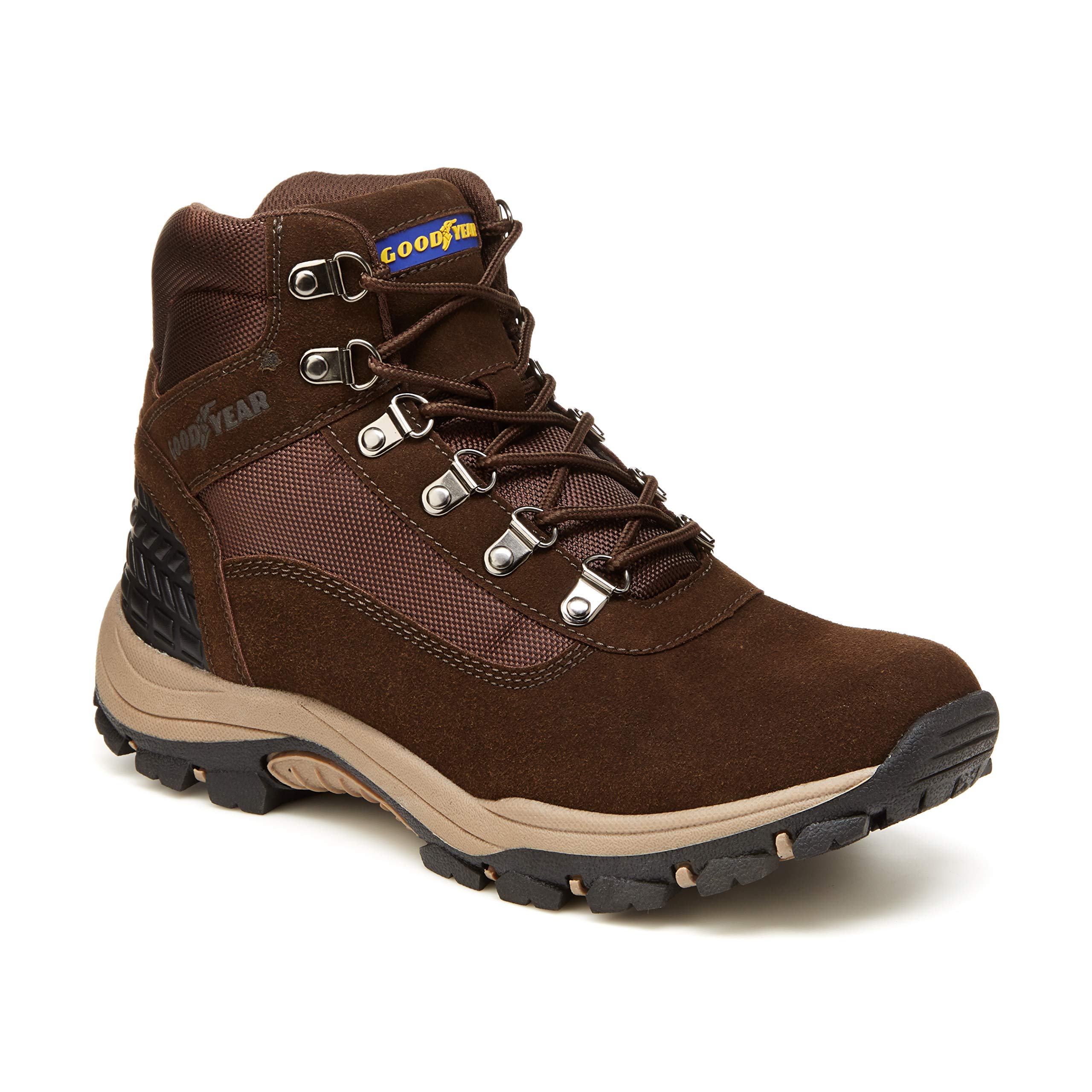 Goodyear Montana Men's Waterproof Leather Hiker Boot, Mountain and Work Shoes, Brown, Size M085