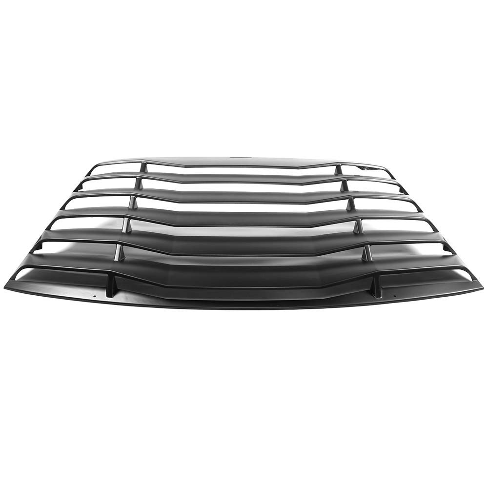 IKON MOTORSPORTS, Window Louver Compatible with 1999-2004 Ford Mustang, IKON Style ABS Rear Sun Shade Windshield Cover Black
