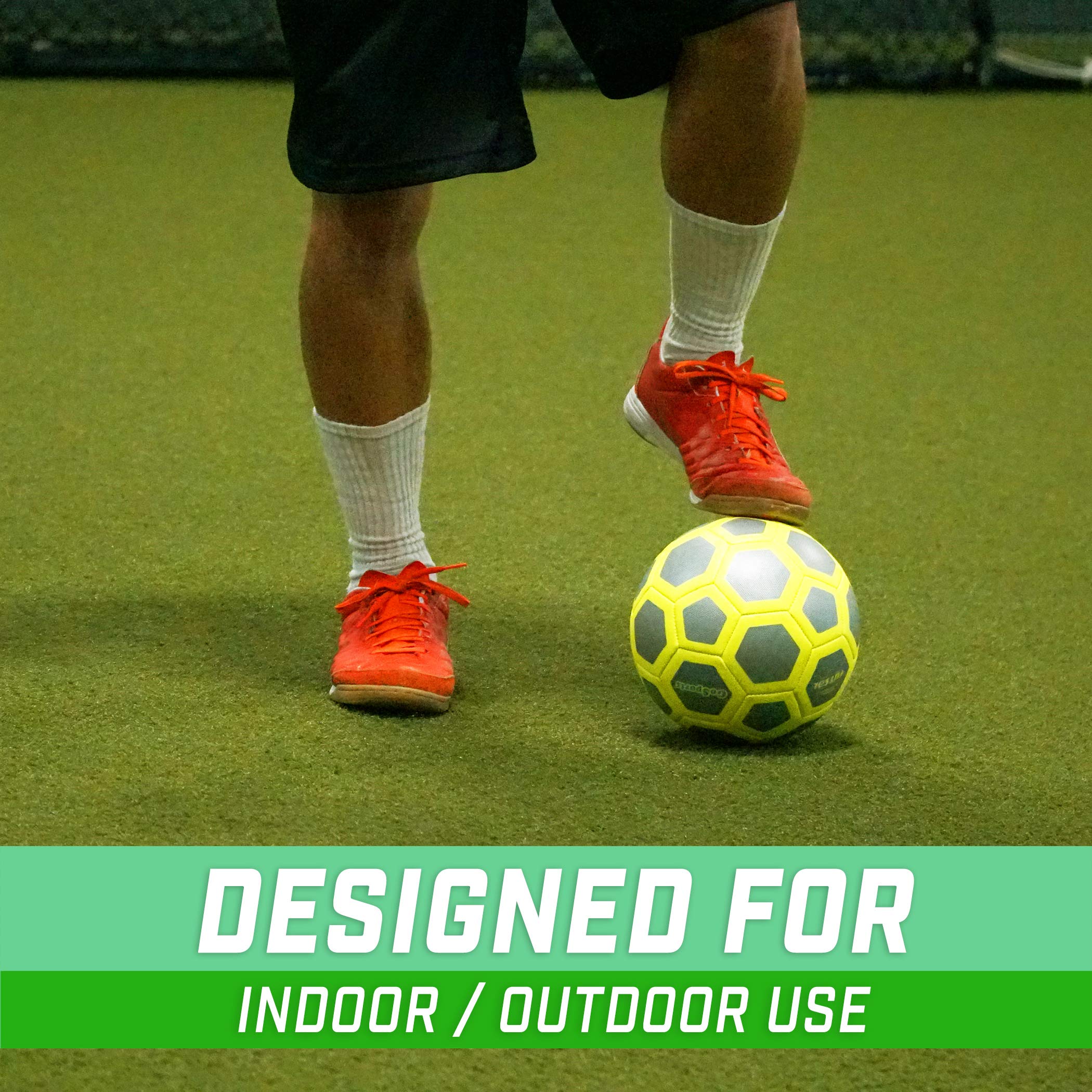 GoSports ELITE Futsal Balls - Great for Indoor or Outdoor Futsal Games or Practice β Choose Single or Six Pack - Includes Pump