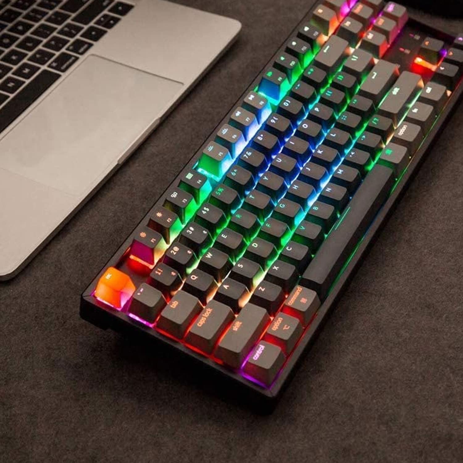 Keychron K8 TKL Gaming Mechanical Keyboard Wireless/Wired, 87 Keys Compact RGB Backlit Illuminated Keyboard, Gateron G Pro Brown Switch Office Computer Keyboard for Windows Mac PC Gamer