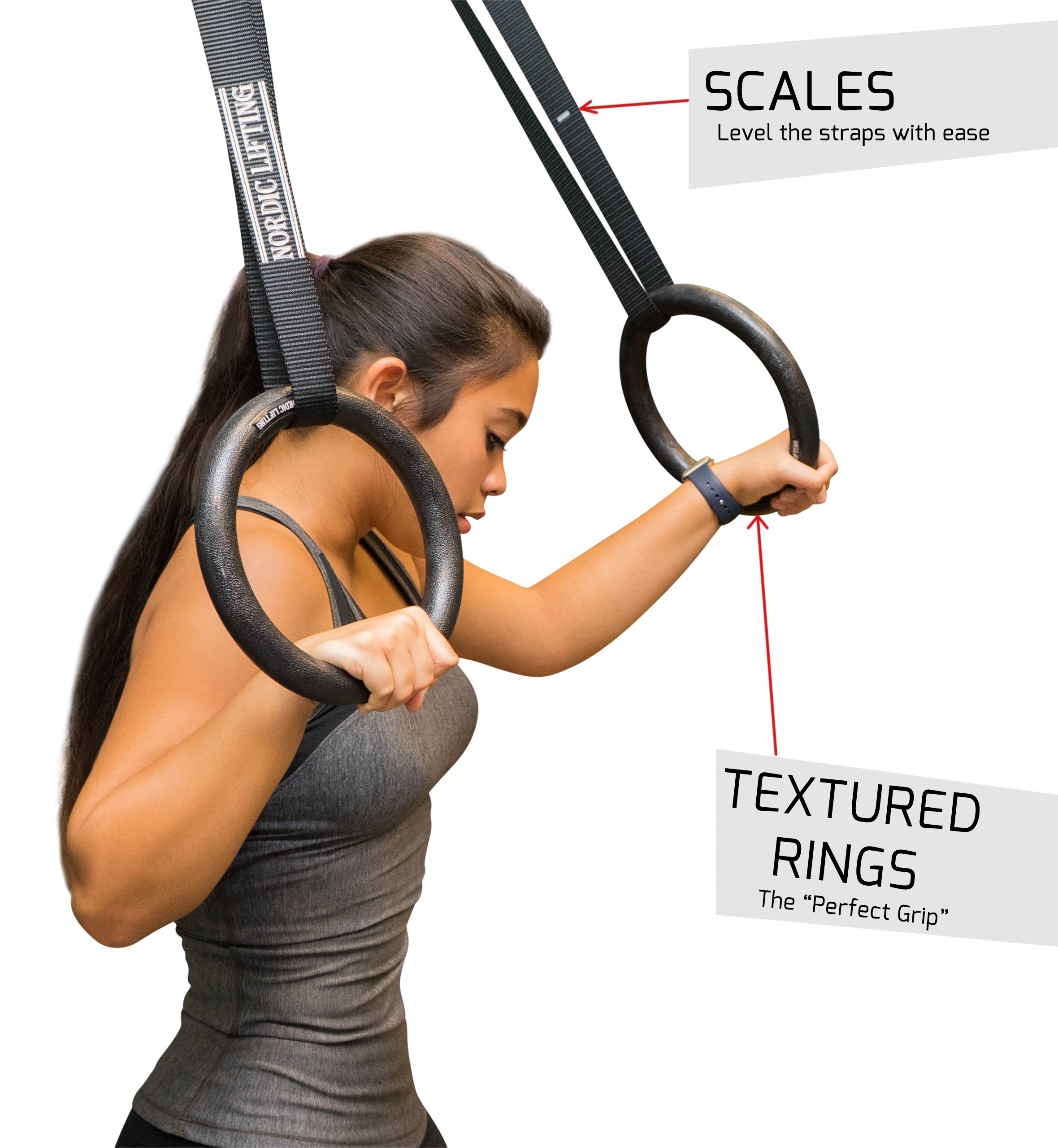 Gymnastic Rings and Straps - Heavy Duty for Gymnastics, Crossfit, & Fitness Training - Best Olympic Home Gym Set