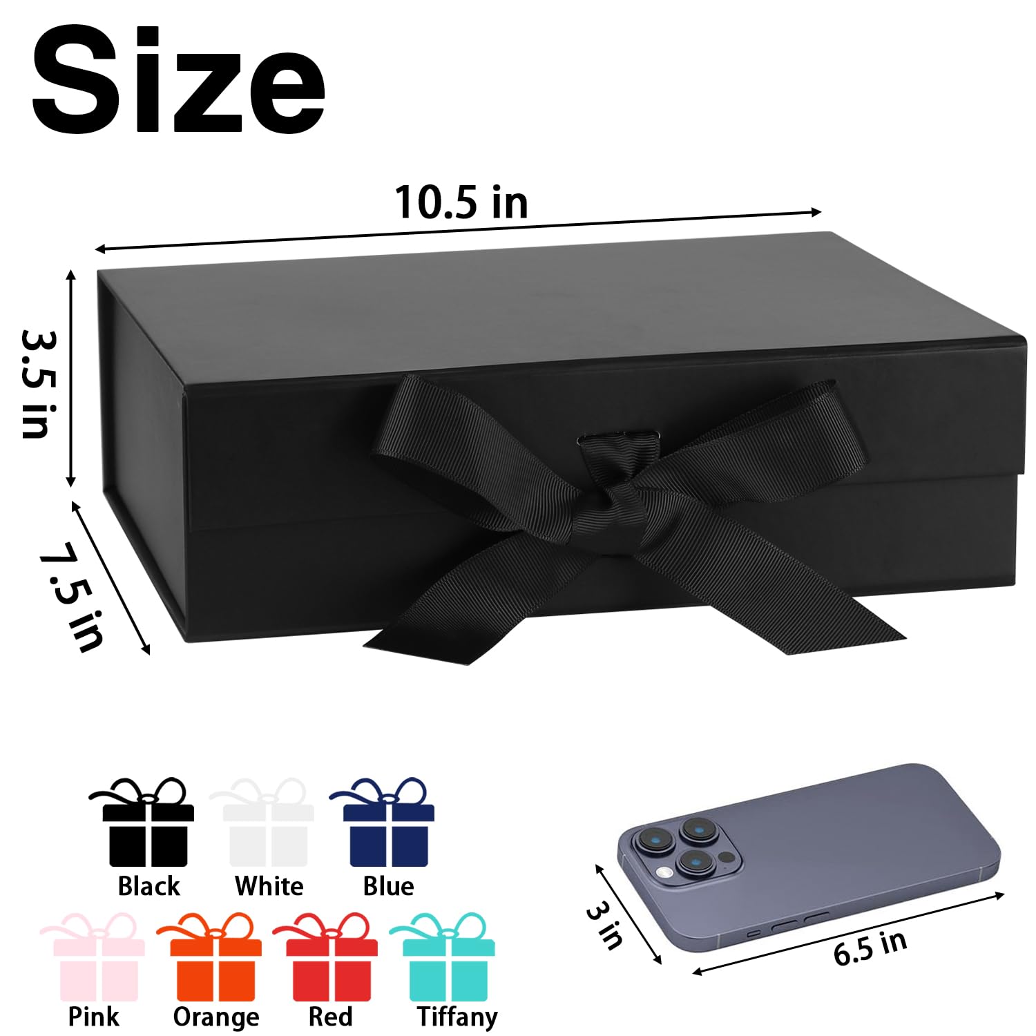 Gift Box with Ribbon, Collapsible Gift Box with Magnetic Closure Lid 8x8x4 Inches,Bridesmaid Proposal Box, Magnetic Gift Box for presents,Luxury Gift Box for Present (Blue)