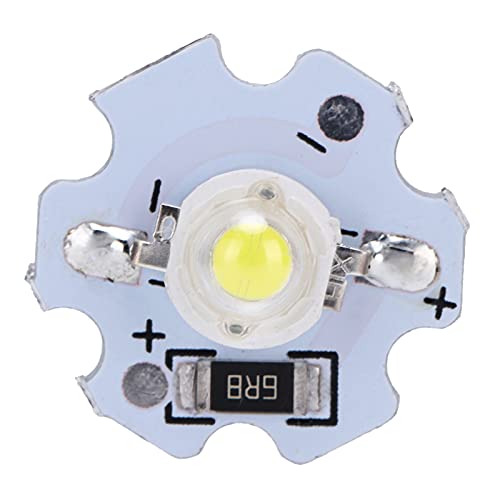 Hyuduo 1W 5V LED Chip Bulb, Light Beads 200lm Brightness High Bead Light Source Chip with Aluminum Plate for Floodlight, Pack of 25(Pure White 60006500K)