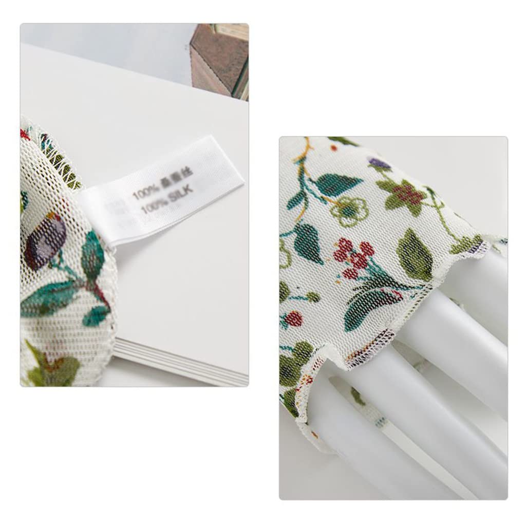 Mulberry Silk Floral Mesh Gloves Summer Thin Sleeves Arm Guard Sleeves Summer Female Driving (Color : A, Size : 55 * 18cm)