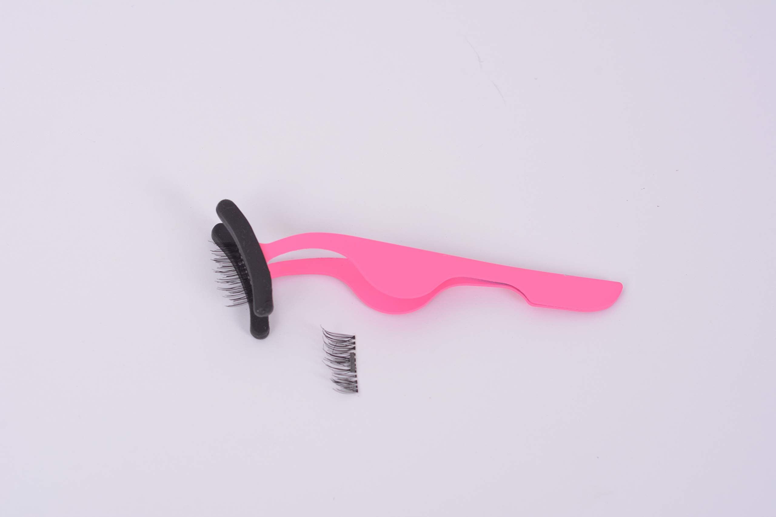 HOYUJI False eyelash applicator, eyelash extension tweezers silicone sleeve tweezers for easy application and removal of magnetic eyelashes - Adjust and repair your eyelashes (pink)