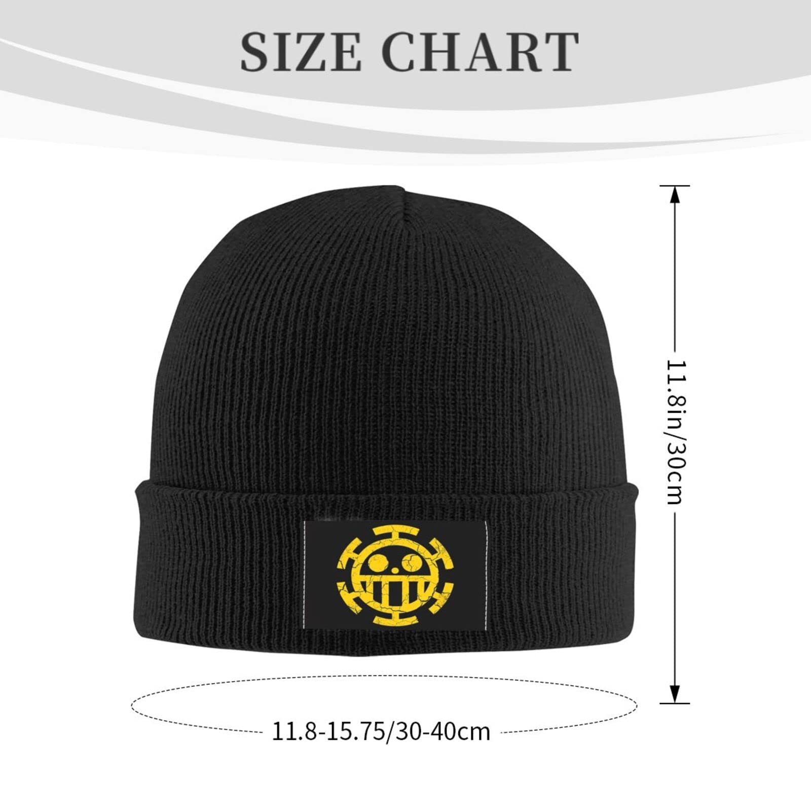 KGDHjuei Anime One Piece Warm Knit Hat Beanie Knit Hats for Cold Weather Warm Cap Black