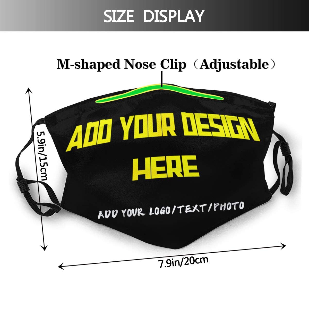 Homenon Custom Own Text-Personalized Design Bandana Add your Text Picture Logo 3D Balaclava Face Mask face cover Unisex