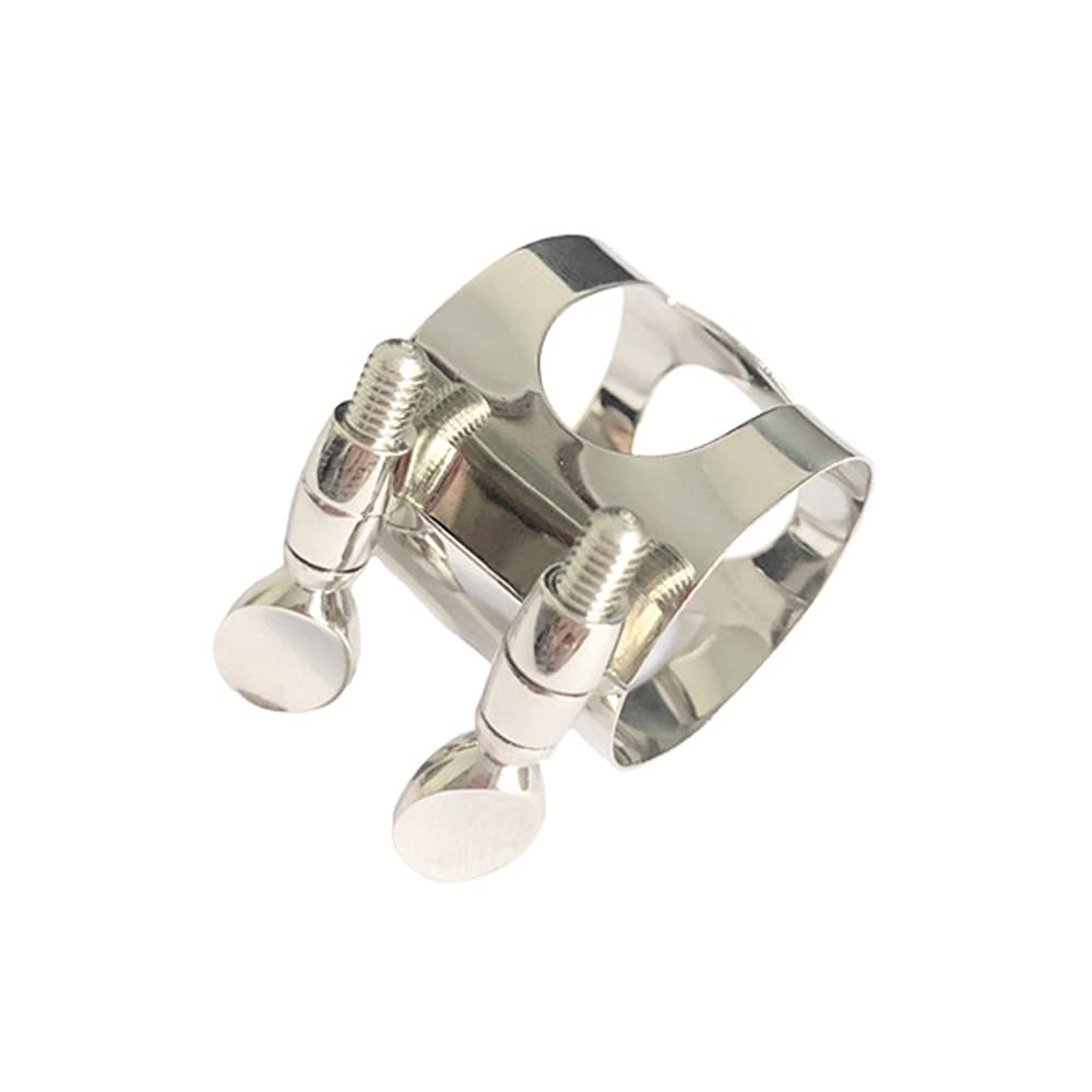 JFDWOPHT Nickel-plated Silver Clarinet Mouthpiece Ligature with Double Screws Suitable for B Flat Clarinet