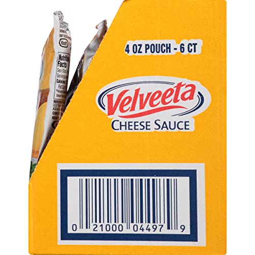 Velveeta Original Cheese Sauce Pouches (24 ct Pack, 4 Boxes of 6 Pouches)