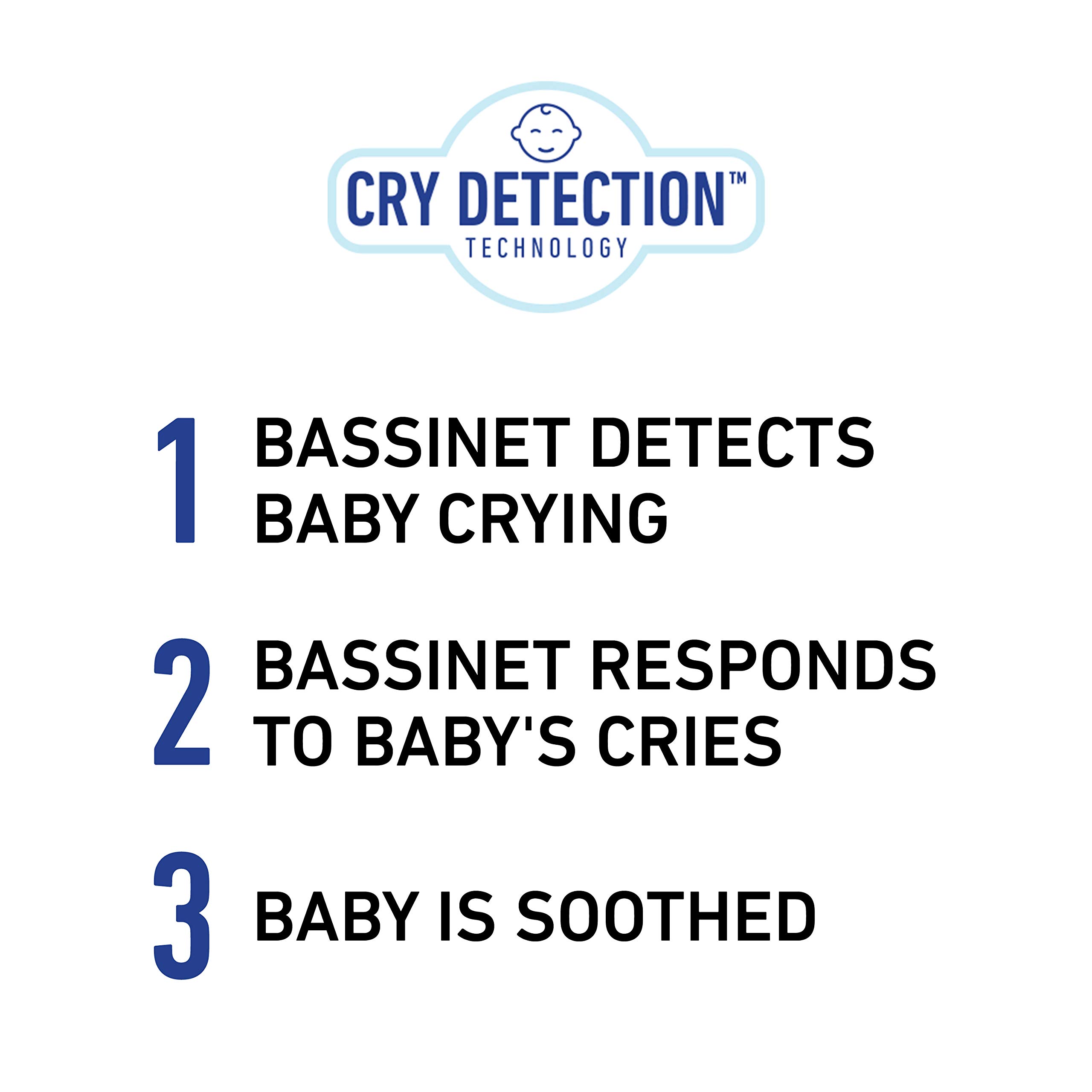Graco Sense2Snooze Baby Bassinet with Cry Detection Technology and Responds to Baby's Cries to Help Soothe Back to Sleep, Roma