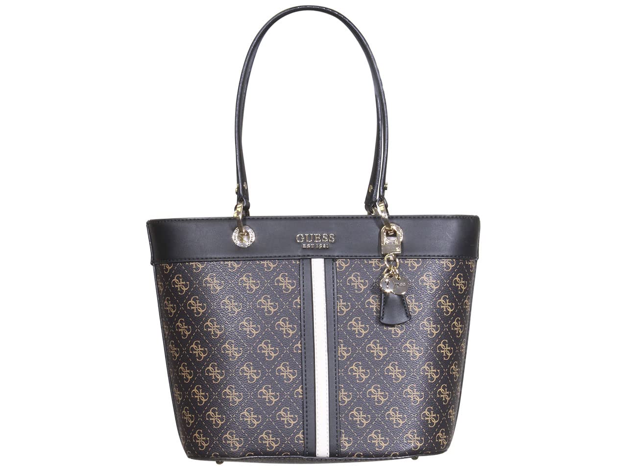GUESS Womens Noelle Small Elite tote, Brown Multi, One Size US