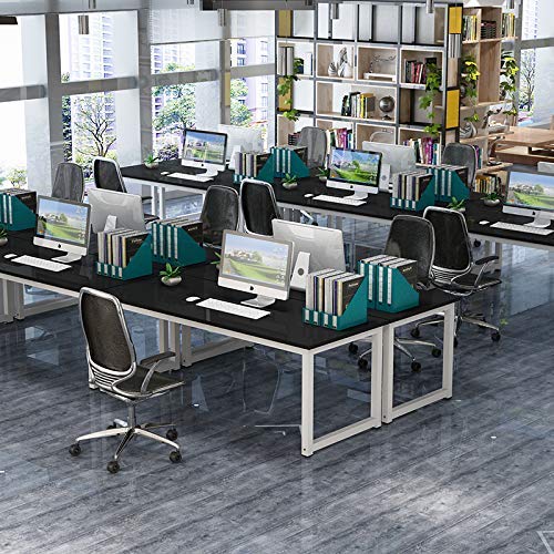 HomeSailing Black I Shape Computer PC Gaming Desk Table 41” Modern Wood Office Home Workstation Writing Study Desk(Black)