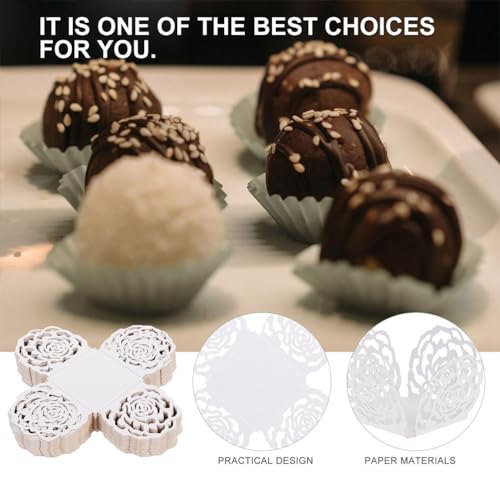 Kichvoe Gift Wrapping Paper Chocolate Packing Paper 100pcs Candy Cups Truffle Wrapper Muffin Liner Flared Paper Baking Cup Cupcake Case Tray for Bridal Shower Birthday Wedding Wedding Decor