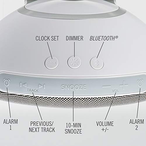HoMedics® Deep Sleep Revitalize Sleep Sound Alarm Clock 9 Programs, 4 White Noises, 10 Sounds Incl. Nature/Meditation, Volume Control, Auto-Off Timer