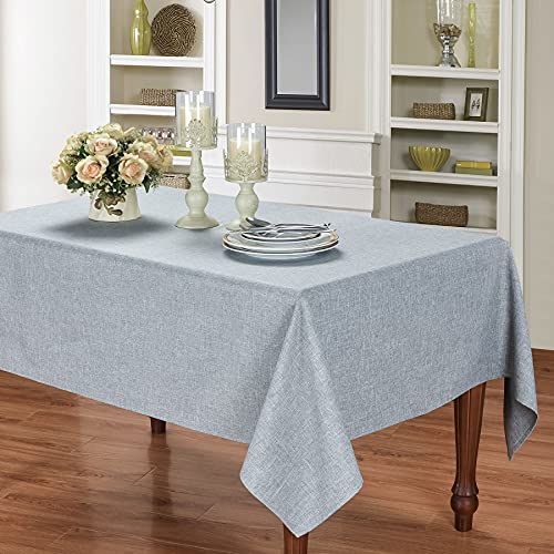 HOMCHIC Faux Linen Rectangle Tablecloth - Washable, Spillproof, Easy Care, Wrinkle Resistant, Thick Indoor and Outdoor Table Cloths, Premium Polyester Fabric-55 x 72 Inch-Oblong/Rectangular-Slate Grey
