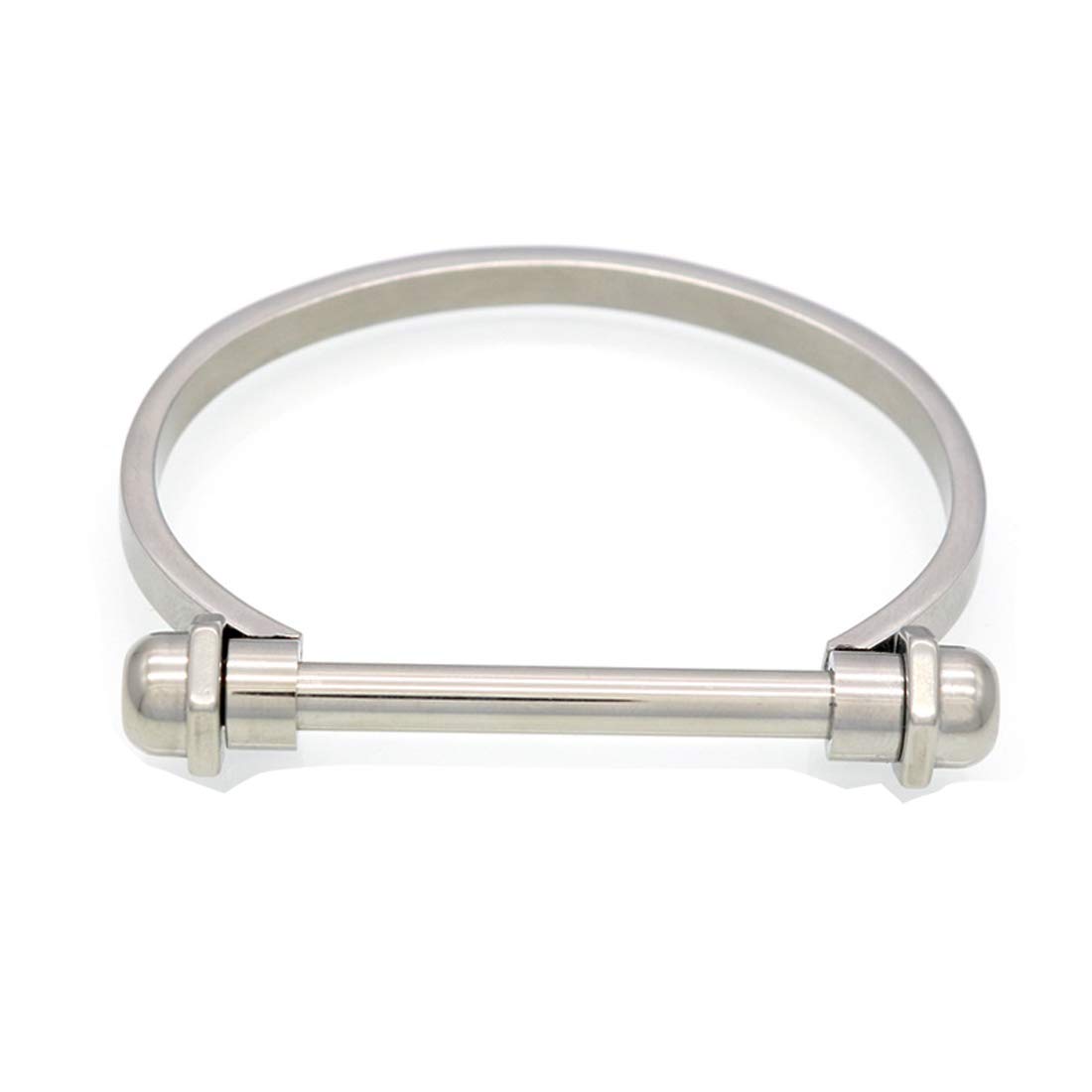 Globalwells Stainless Steel D Shape Bar Bracelet Screw Shackle Horseshoe Novelty Fashion Bangle Cuff, Unisex