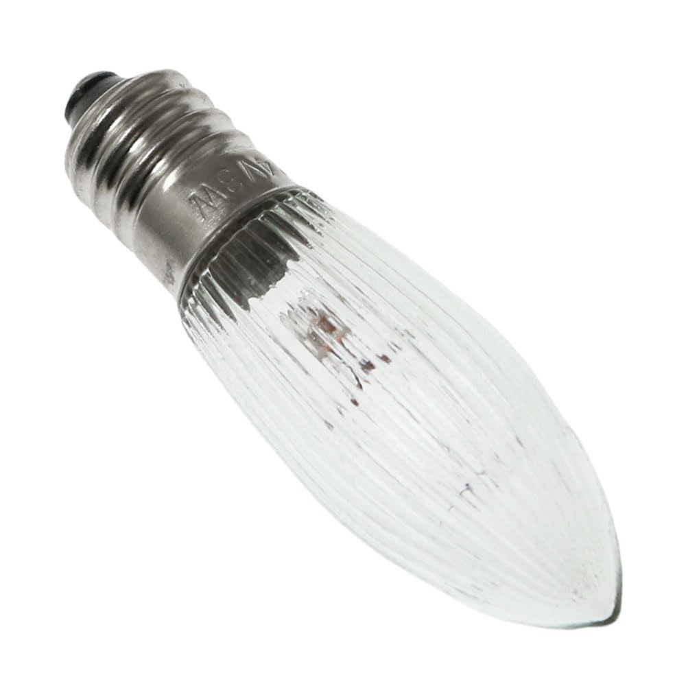 SQXBK 10PCS E10 Olive-Shaped Bulb 3W 17V 9x45MM/0.35x1.77Inch European Special Screw Base Clear Bulb