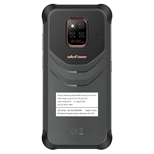 Ulefone Armor 14 Pro 10000mAh Rugged Smartphone, Android 12, 6GB+128GB, Helio G85 Octa-core Waterproof Rugged Phone, 6.52β HD+, 20MP AI Camera, Fast Charging Unlocked Cell Phones, Dual Sim 4G