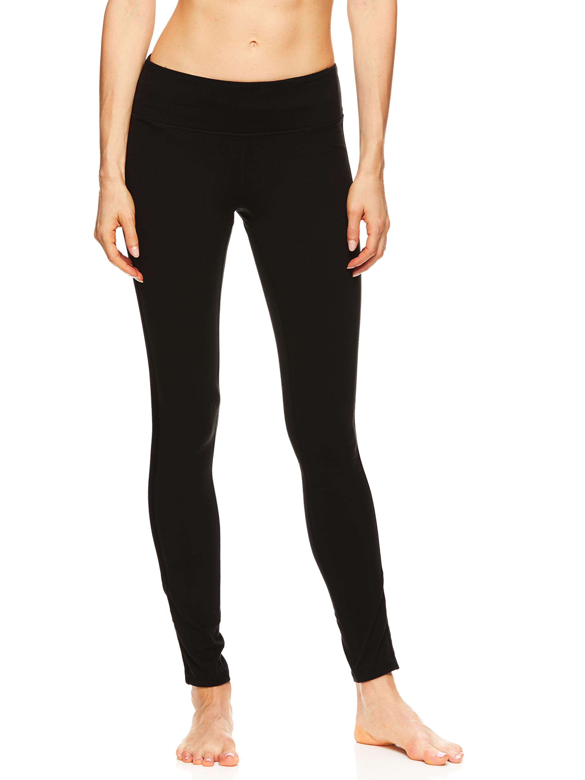 Gaiam Women's Om Yoga Pants - Performance Compression Full Length Spandex Leggings - Sloan Velvet Black, Medium