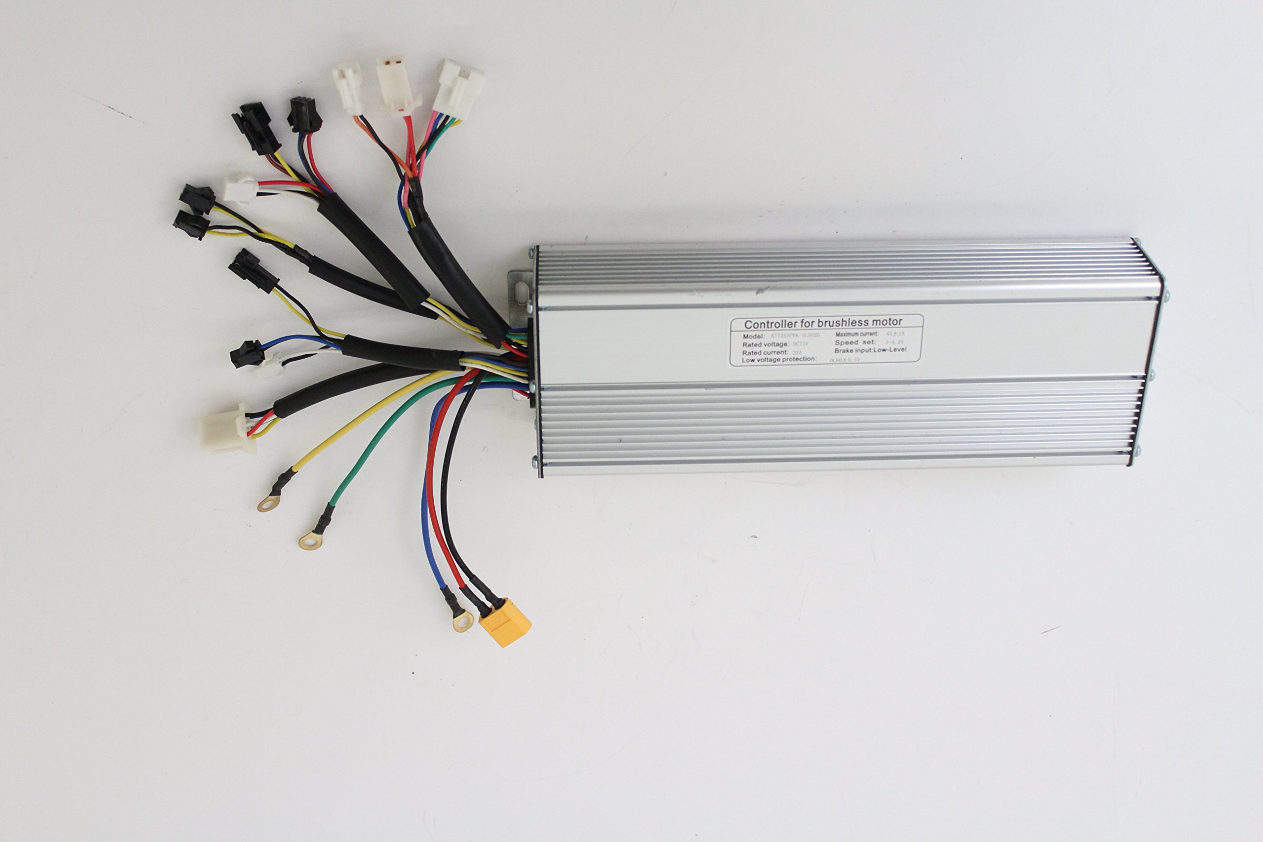HALLOMOTOR 35A 36V 48V 1000W 1200W Brushless Ebike Controller DC Sine Wave Silver 35A Regenerative Reverse Function + KT LCD8H Color Matrix Display Meter Control Panel