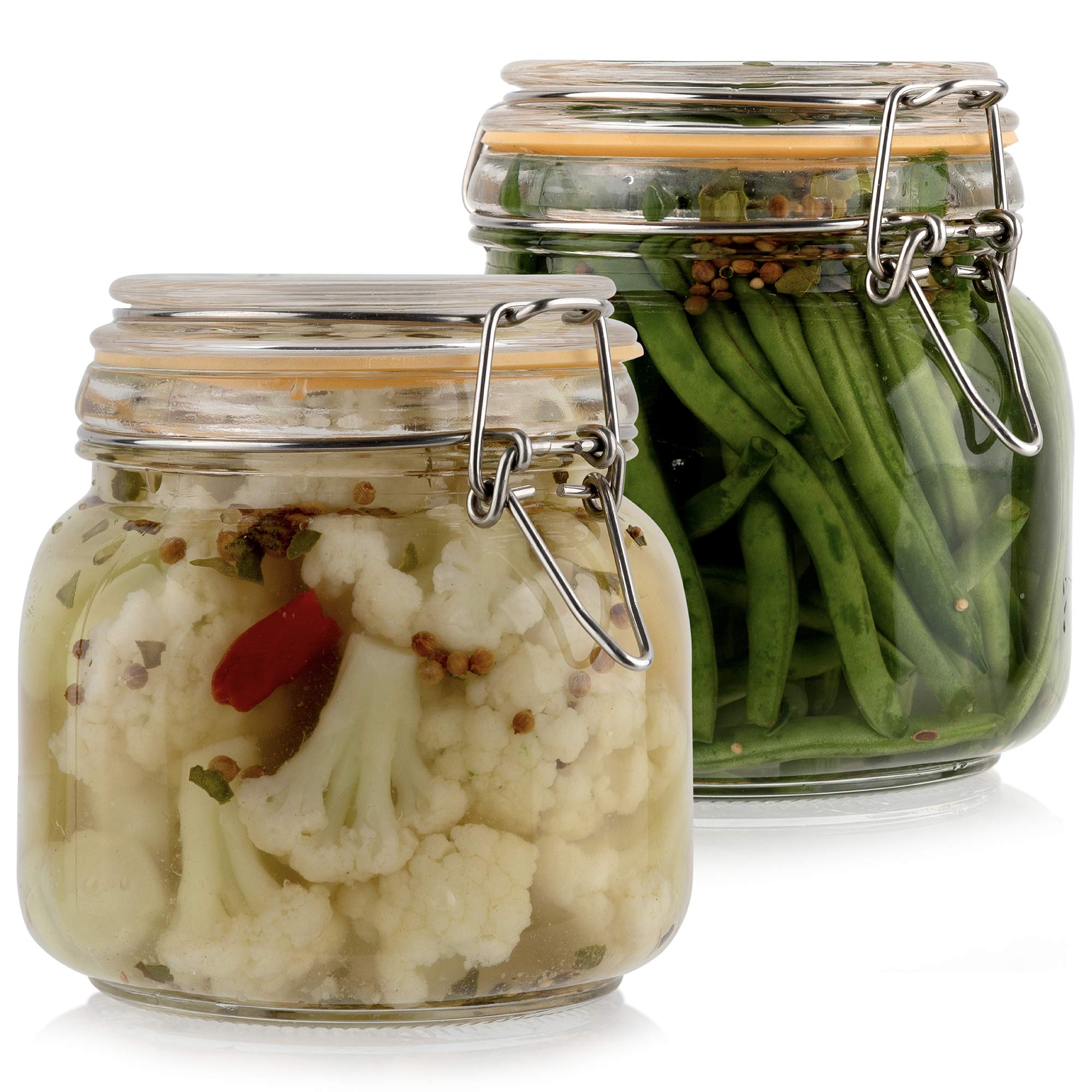 Galashield Glass Jars with Lids Food Storage Jars with Airtight Lids Leak Proof Glass Canisters Kitchen Jars [Set of 2-25 oz]
