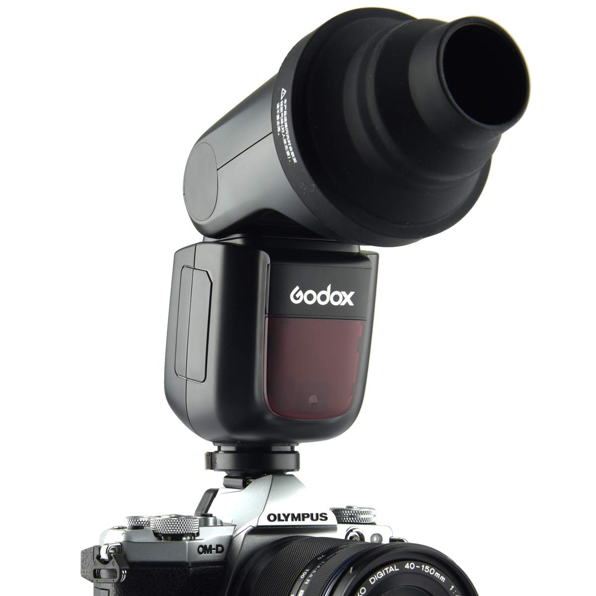 Godox V1-O TTL Flash Speedlite 76WS GN92 2.4G High-Speed Sync 1/8000s 2600mAh Li-ion Battery Round Head Camera Speedlight with Godox AK-R1 Accessories Kit Compatible for Olympus Panasonic Cameras
