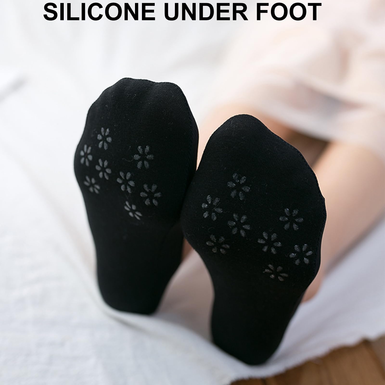 Hiltzo 6 Pairs No Show Socks Women Nylon Ultra Low Cut Non-Slip Ice Silk Socks Invisible Socks 6Nudm