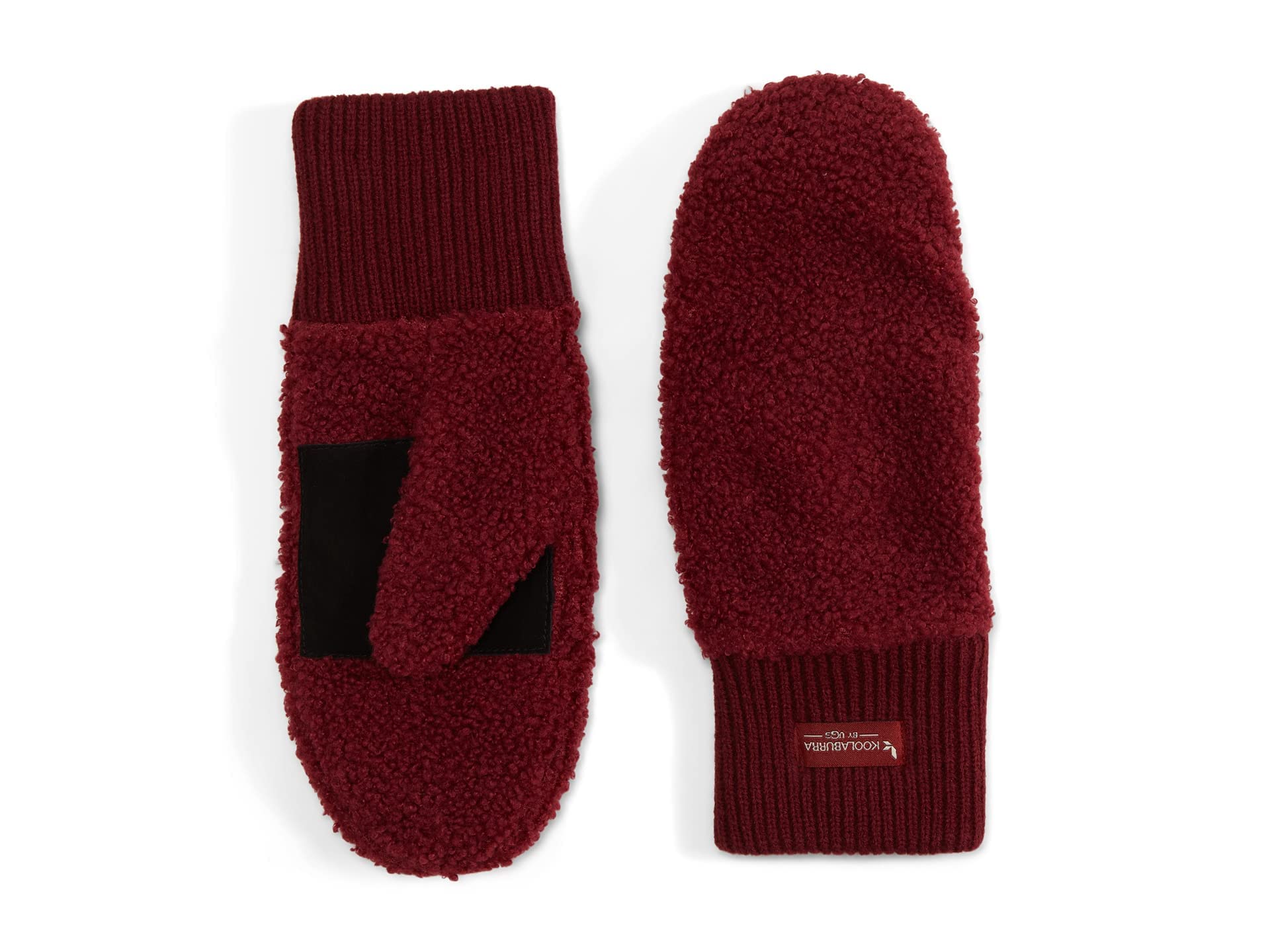 Koolaburra by UGG Sherpa Mitten w/Knit Cuff and Suede Patch Zinfandel L/XL