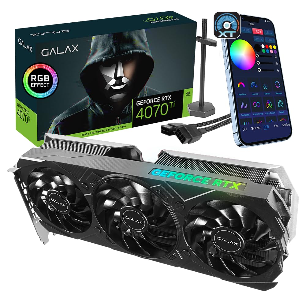 GALAX GeForce RTX™ 4070 Ti EX Gamer White V2, Xtreme Tuner App Control, 12GB, GDDR6X, 192-bit, DP*3/HDMI 2.1/DLSS 3/Gaming Graphics Card (with Graphics Card Brace Support)