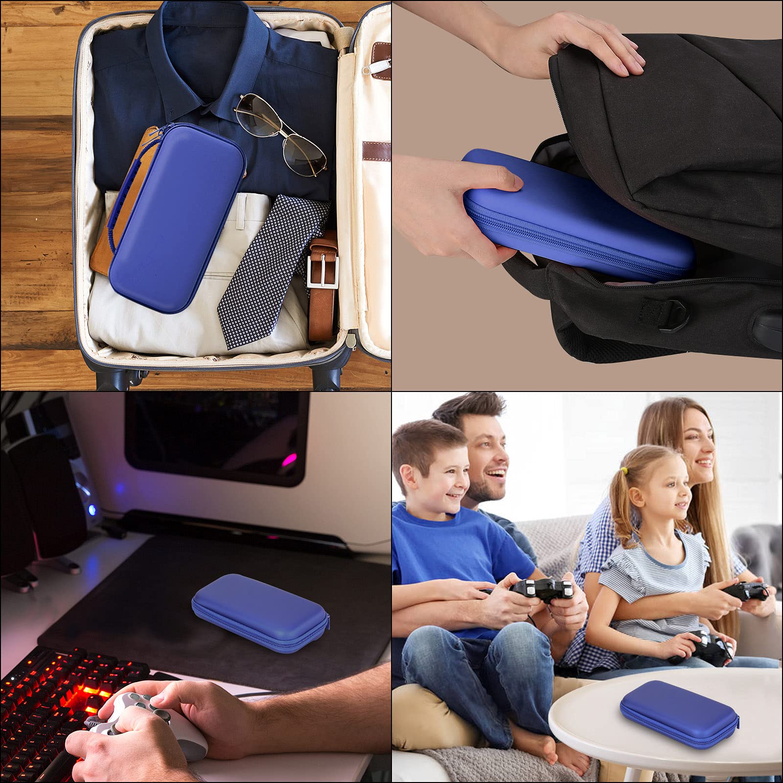 HEYSTOP Carrying Case Compatible with Nintendo Switch Lite ,Portable Protective Case for Switch Lite with Storage for Nintendo Switch Lite Console and Accessories(Blue)