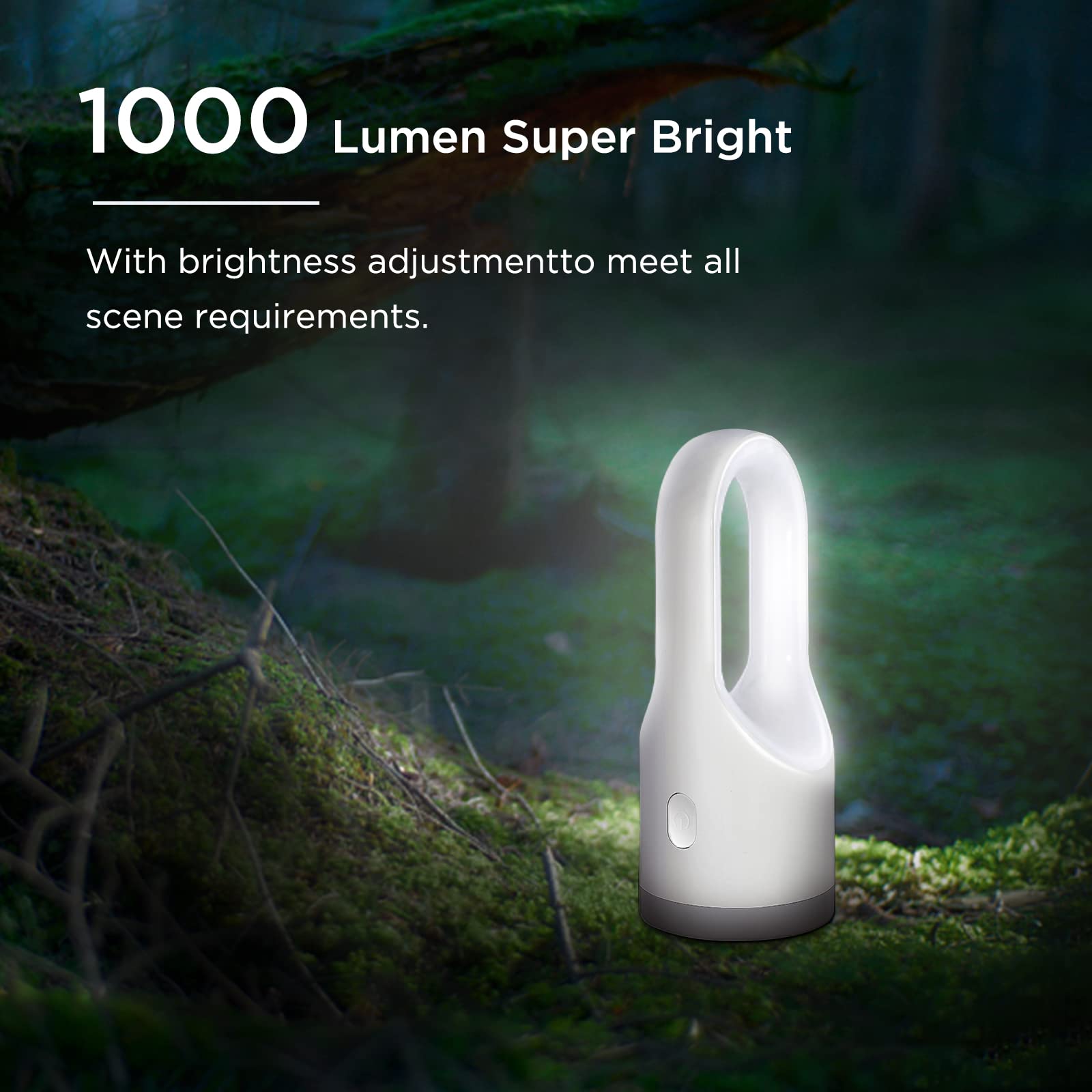 jeegol Rechargeable U-Shape Spotlight Flashlight 1000 Lumens LED Handheld Flashlights 4 Modes IPX5 Waterproof Lightweight Outdoor Searchlight for Hiking, Camping, Hunting and Emergencies