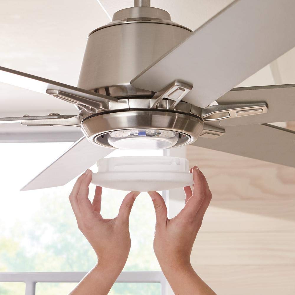 Home Decorators Collection Kensgrove 54 in. Integrated LED Indoor Brushed Nickel Ceiling Fan with Light Kit and Remote Control