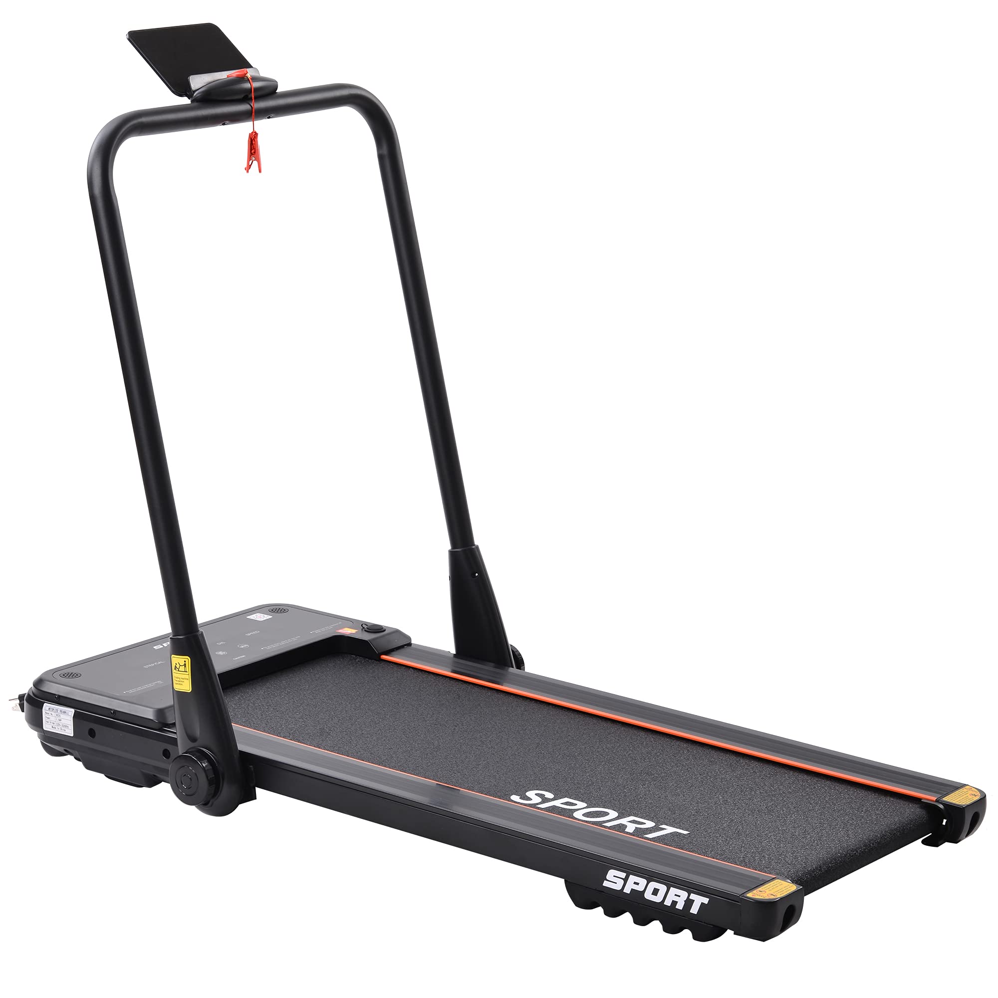 Home Folding Walking Running Treadmill,JULYFOX 2.5 hp Electric Motorized Quiet Under Desk Walking Machine 2 in 1 Ultra Slim Home Exercise Machine Black