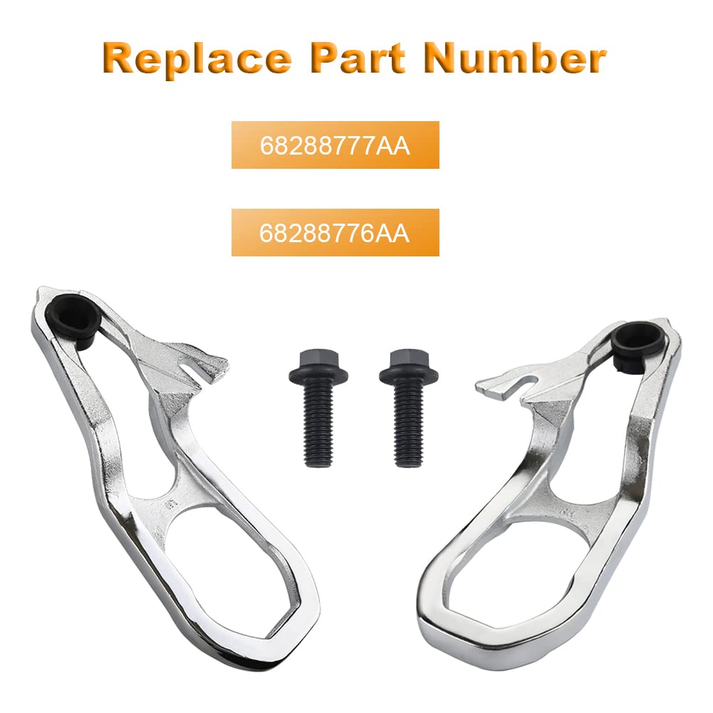 JDMON Compatible with Heavy Duty Front Tow Hook Dodge Ram 1500 2019 2020 2021 Left and Right Side with Hardware Replace 68288777AA 68288776AA Silver Forging Process
