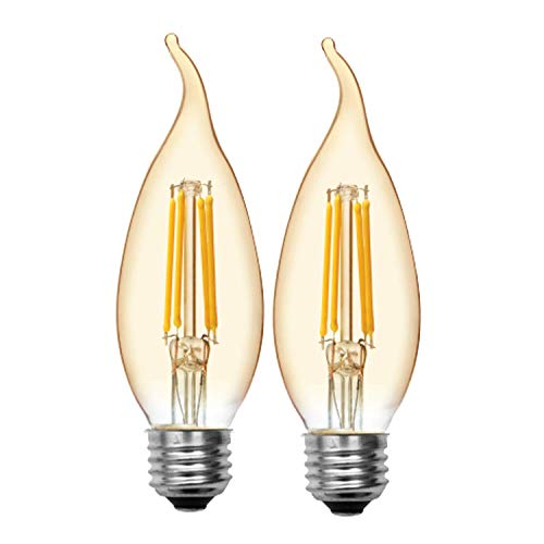 GE Lighting Vintage Style Decorative LED Light Bulb, 4 Watts (40 Watt Equivalent) Warm Candle Light, Amber Glass, Medium Base, Dimmable (2 Pack)