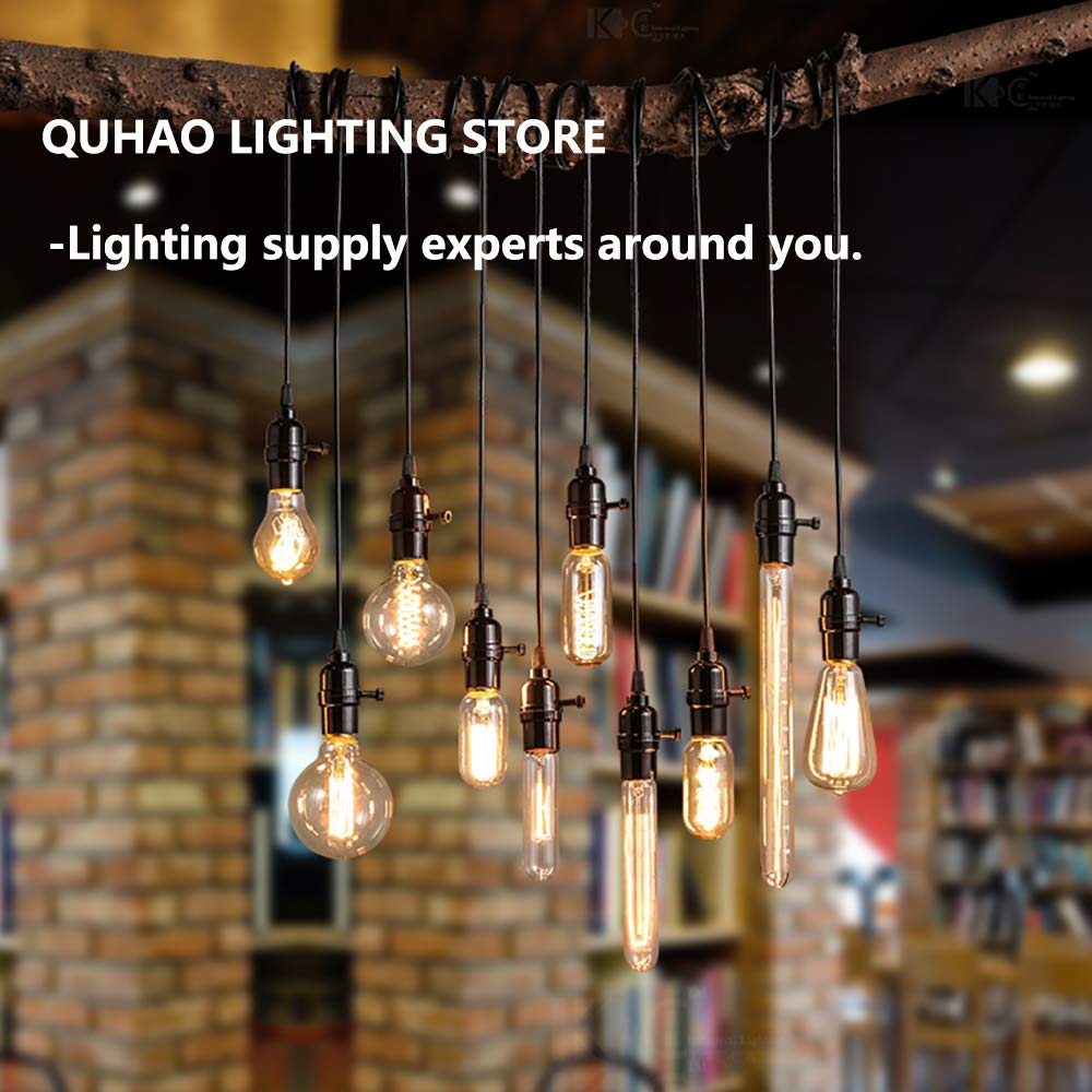 Gogailen ROUENOK Dimmable 6W Tubular LED Bulbs, T10 T30 LED Vintage Bulb 60 Watt Equivalent, Warm White 2700K, E26 Medium Base 600LM, 7.3 Inches Long Edison Style Filament Light Bulb, Pack of 4