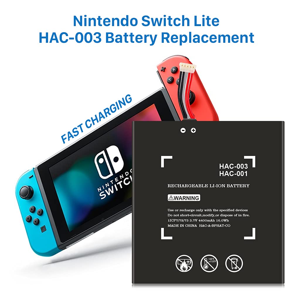 HAC-003 Battery Replacement for Nintendo Switch 2017 Game Console HAC-001 Internal Upgrade 4400mAh Battery with Repair Tool Kit