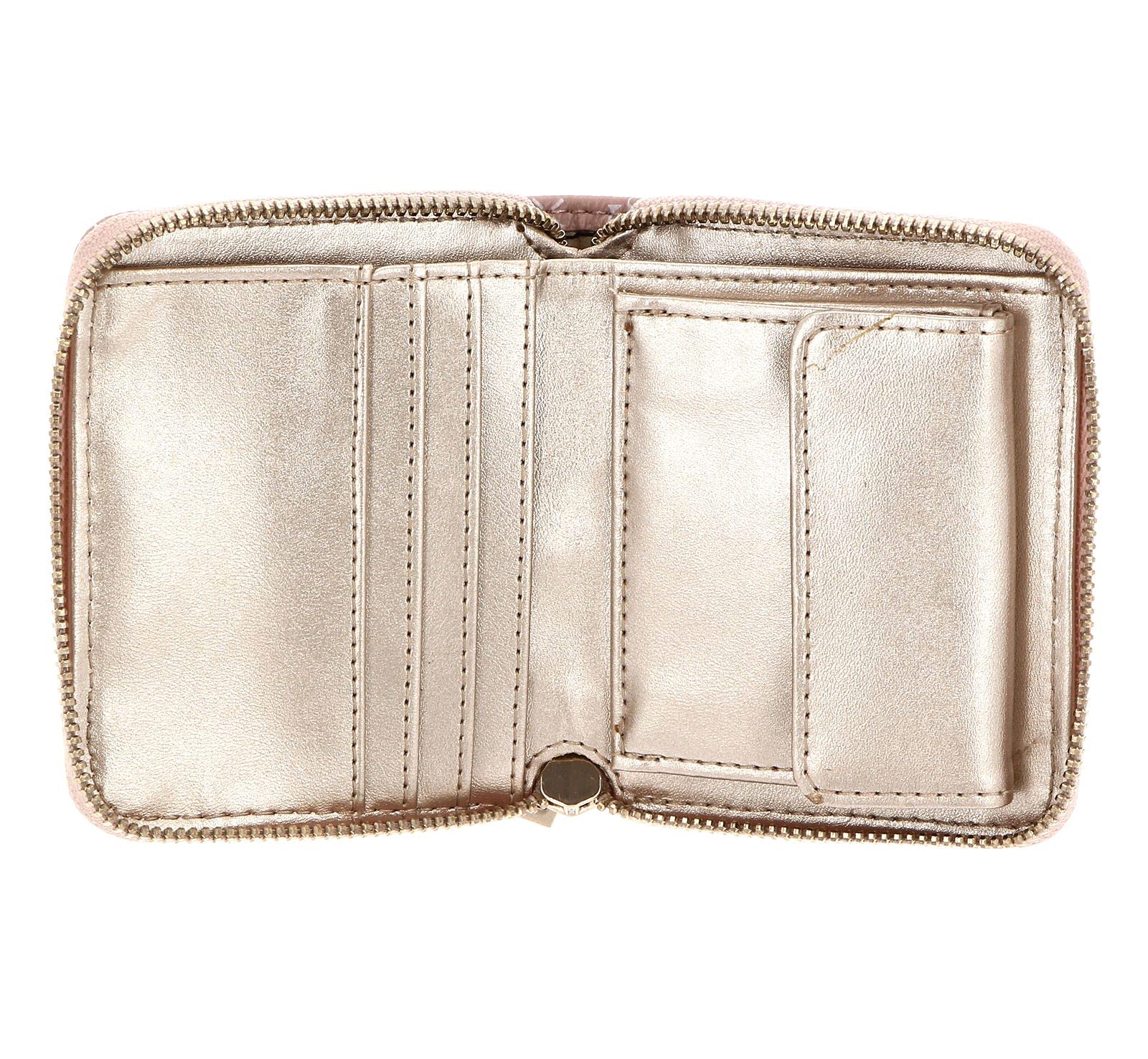 GUESS womens Naya Small Zip Around Wallet, Rose Multi, One size US