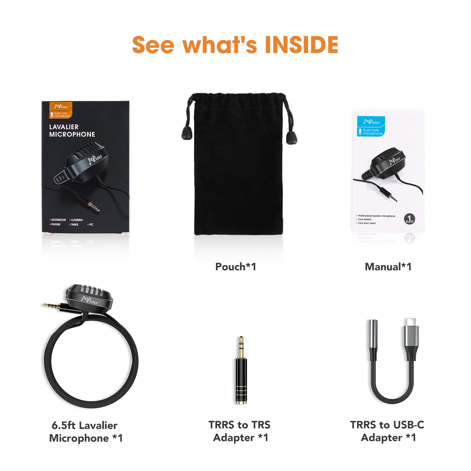 Lavalier Microphone USB C Omnidirectional Condenser Clip on Microphone for Video Recording, Vlogging, Podcasting, YouTube