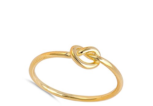 Gold-Tone Infinity Knot Promise Ring .925 Sterling Silver Love Band Size 7