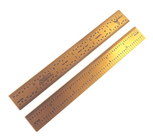 PEC Tools Rigid 6" 5R Titanium Nitride (TiN) Coated Extreme Scratch Resistant Ultra High Contrast Machinist Engineer Ruler Scale with Markings 1/10, 1/100, 1/32 & 1/64 502-006TN